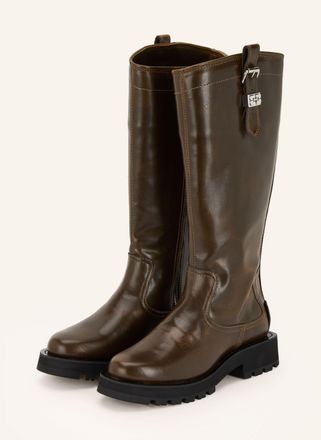 Ganni Stiefel Mit Nieten braun