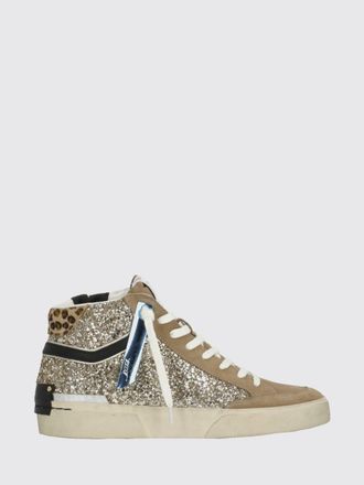 Crime London SK8 Recut High-Top-Sneakers aus Veloursleder und Glitzerleder