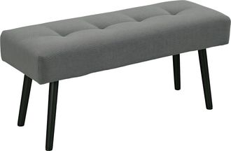 HOMCOM Sitzbank Polsterbank mit Cordbezug, getuftete Bettbank mit Metallbeine, Schuhbank Flurmöbel bis 220 kg belastbar für Schlafzimmer, Wohnzimmer, Flur 10