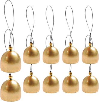Hemobllo 10 St&uuml;ck Metall Gl&ouml;ckchen Anh&auml;nger mit Schwarzem Seil 2,85cm Selbstgemacht Weihnachtsdeko Bastelzubeh&ouml;r Antike Glocken f&uuml;r Windspiele T&uuml;rh&auml;nger und Ba