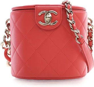 Chanel mini sac à bandoulière matelassé Elegant Chain Tubular Vanity Case (2019) - Rouge