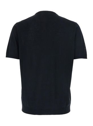 Roberto Collina Mens T-Shirt Crew Neck Black Cotton T-Shirts And Polos