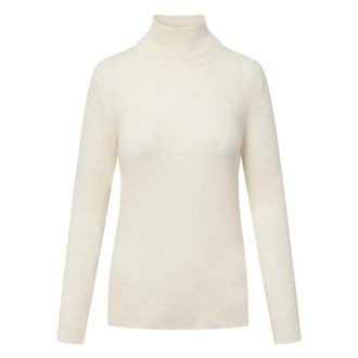 Windsor Grau Melierter Rollkragenpullover - - Knitwear - Damen - Wei&szlig; - XS