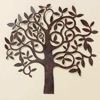 Boltze Wandbild - sehr dekorativer Baum aus Metall in braun - 70 cm im modernen Landhausstil