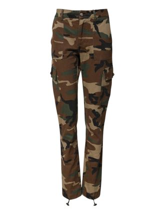 Dolce & Gabbana Womens Multicolor Camouflage Cargo Pants Cotton