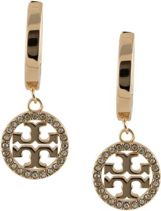 Tory Burch Pave Huggie Hoop Ohrring Zubeh&ouml;r - - Accessories - Damen - Gelb - ONE SIZE