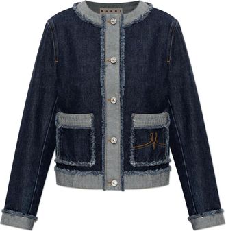 Marni Femme, Vestes, Bleu, Taille: 38 FR Denim Inside-Out Jacket