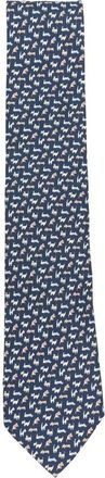Ferragamo Homme, Accessoires, Bleu, Taille: ONE Size Cravate &agrave; Imprim&eacute; Chiens