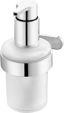 Bisk Natura Seifenspender aus Milchglas, zur Montage an der Wand, verchromt