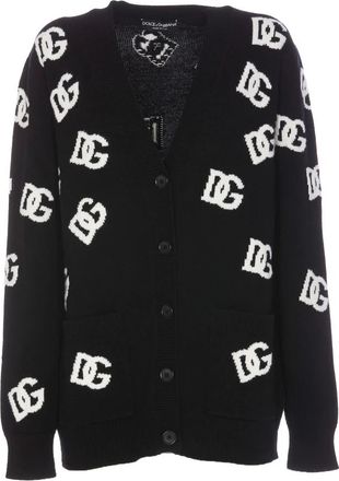 Dolce & Gabbana Femme, Pulls, Noir, Taille: 36 FR Cardigans Noirs avec Boutons