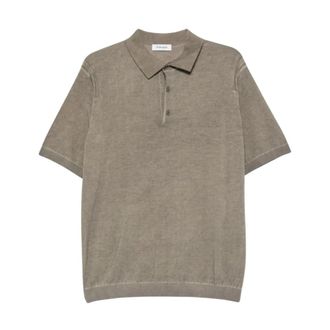KANGRA Vintage-gef&auml;rbtes Poloshirt mit Kn&ouml;pfen - - Tops - Herren - Braun - L