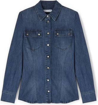 Motivi Femme, Blouses et Chemises, Bleu, Taille: 40 FR Chemise en jean