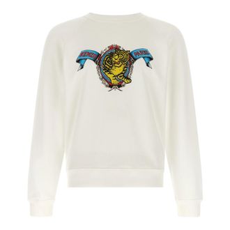 Kenzo Jumping Tiger Rundhals-Sweatshirt - - Sweatshirts & Hoodies - Herren - Wei&szlig; - XL