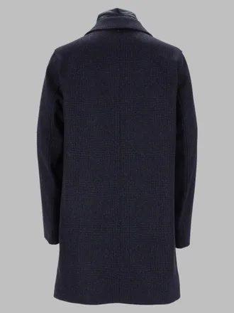 Herno Wool Blend with Bib Front Coat - Blue