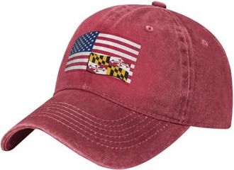 Generic Pare-Soleil Casquette Drapeau Am&eacute;ricain Et du Maryland Unisexe Casquettes De Golf L&eacute;ger Sunhat pour Hip Hop Sports Soir&eacute;es