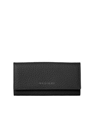Orciani Portemonnaie - Pebbled Leather Wallet With Rfid Protection - Gr. unisize - in Schwarz - f&uuml;r Damen