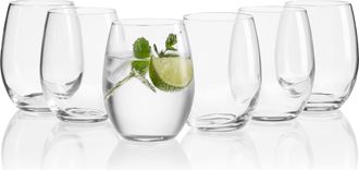 Mäser 933625 Il Premio 6 Trinkgläser, Wassergläser, Saftgläser, Gläser Set 36 cl aus hochwertigem Kristall, geblasene Kristallgläser für Gin Tonic, Wasser, 