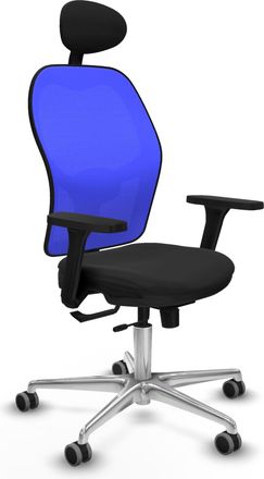 Piqueras y Crespo Ergonomischer Stuhl f&uuml;r Telearbeit mit 3D-Armen, h&ouml;henverstellbare Lendenwirbelst&uuml;tze und festes Kopfteil, ausgestattet mit Syncro/Traslack und injizi