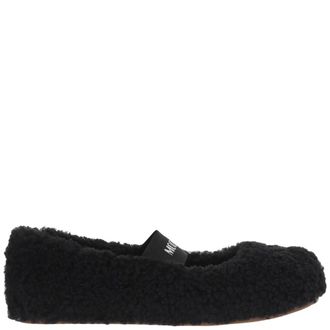 Moon Boot Shearling Ballerina Flats mit Logo - - Shoes - Damen - Schwarzk - 38 EU