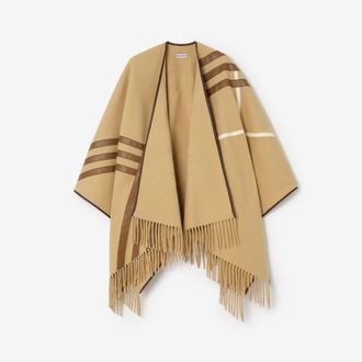 Burberry Cape en cachemire et cuir