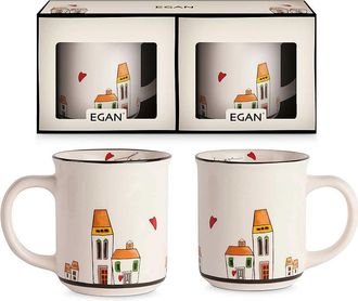 Egan Tasse, emaillierte Keramik, Elfenbein, 370 ml, S (1 Stück), 2 Stück
