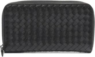 Bottega Veneta portefeuille zippé Intrecciato (années 2000) - Noir