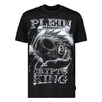 Philipp Plein Maxi Print Baumwoll-T-Shirt - - Tops - Herren - Schwarzk - 3XL