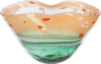 GILDE GLAS art GLAS art Schale Watermelon - Glas - grün, orange - gesprenkeltes Design - lebensmittelgeeignet - Breite 28cm