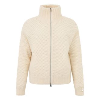Herno Strickjacke mit Rei&szlig;verschluss und Kragen - - Knitwear - Damen - Beige - S