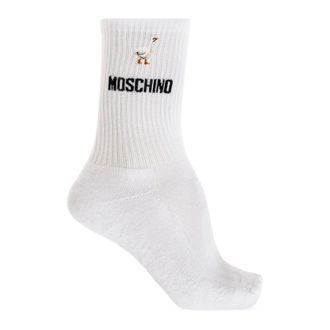 Moschino Femme, Sous-v&ecirc;tements, Blanc, Taille: ONE Size Chaussettes Logo