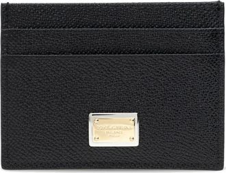 Dolce & Gabbana Femme, Accessoires, Noir, Taille: ONE Size Porte-cartes en cuir de veau