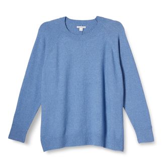 Amazon Essentials Damen-Pullover, Klassische Passform, weich, langärmelig, Rundhalsausschnitt, Kornblumenblau, Größe XXL