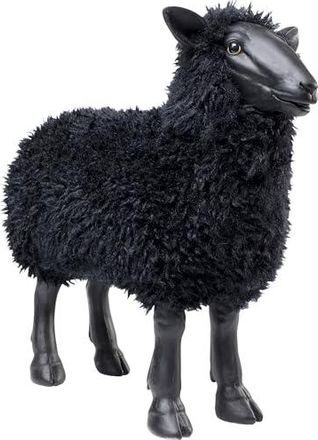 Kare Design Design Deko Figur Bathilde, Schwarz, Polyresin, Schaf, Handgearbeitet, Unikat, 48x23x52cm (H/B/T)