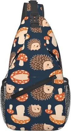 Generic Polyester Sacoche Tactique Art des h&eacute;rissons et des champignons dautomne Sacs &agrave; Bandouli&egrave;re Multifonction Sac &agrave; Dos Militaire pour Cyclisme Randonn&eacute;e 