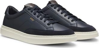 HUGO BOSS Sneaker Kieran Tenn aus Nappaleder mit Veloursakzenten in