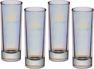 Bar Craft BarCraft, Hohe, Bunt Schillernde Schnapsgl&auml;ser mit Perligem Regenbogeneffekt, 4-Teiliges Set, Hochwertiges Glas, f&uuml;r Kurzgetr&auml;nke, Aperitifs, Lik&ouml;re u