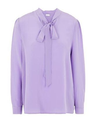 8 by YOOX SILK CR&Ecirc;PE PUSSY-BOW BLOUSE