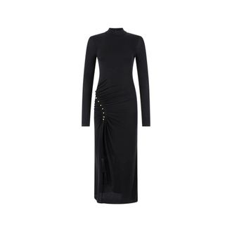 Roberto Cavalli Kleid mit R&uuml;schen-Detail - - Dresses - Damen - Schwarzk - XS