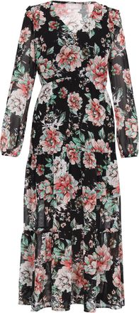 Usha Kleid Frauen schwarz mehrfarbig