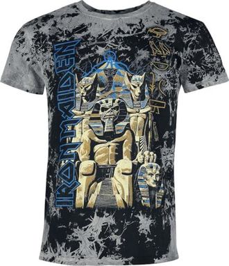 Iron Maiden Powerslave Homme T-Shirt Manches Courtes Anthracite XL 100% Coton Regular/Coupe Standard