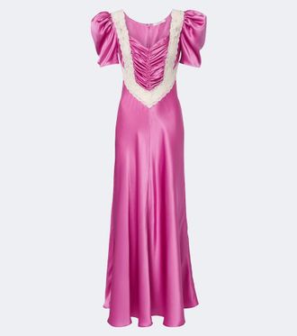 Rodarte Robe longue en soie &agrave; dentelle