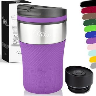 Milu Mug Isotherme Etanche 210mL I Thermo Caf&eacute;-Th&eacute; I Tasse isol&eacute;e pour caf&eacute; et th&eacute; &agrave; emporter, Double Paroi Isol&eacute;e sous Vide, Acier Inoxydable I Tasse de V