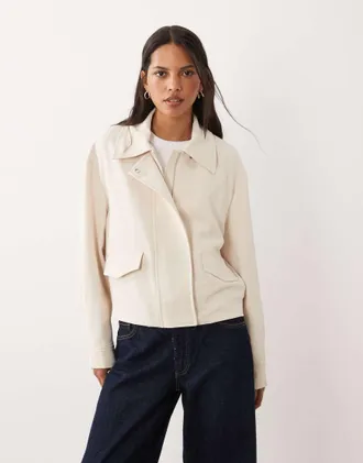 Mango veste harrington ajust&eacute;e en &eacute;cru-Neutre