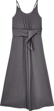 Emporio Armani Femme, Robes, Gris, Taille: 40 FR Twill Crepe Sash Dress