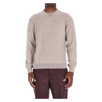 Barba Merinowolle Rundhals Pullover Taubengrau - - Knitwear - Herren - Grau - L