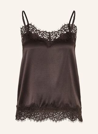 Darling Harbour Darling Harbour Seidentop Aus Satin Mit Spitze braun