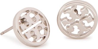 Tory Burch Ohrringe Tory Burch Logo Circle Stud Earring 11165518 Silberfarben