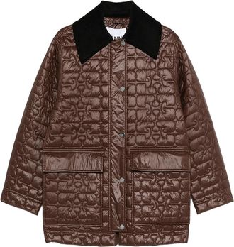 Ganni Shiny Quilt Midi Jacket W0397