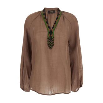 Bazar Deluxe Damen, Blusen & Hemden, Braun, SGr&ouml;&szlig;e