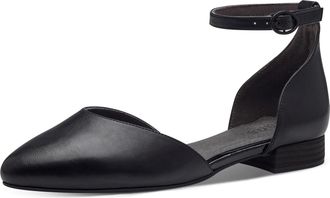 Jana Damen Ballerinas mit verstellbarem Riemen Vegan, Schwarz (Black), 37 EU